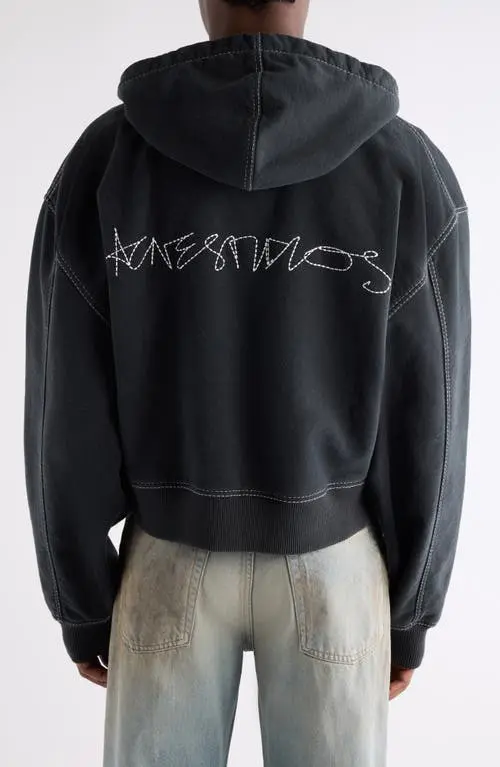 Acne Studios Foscar U Autograph Logo Embroidered Zip Hoodie